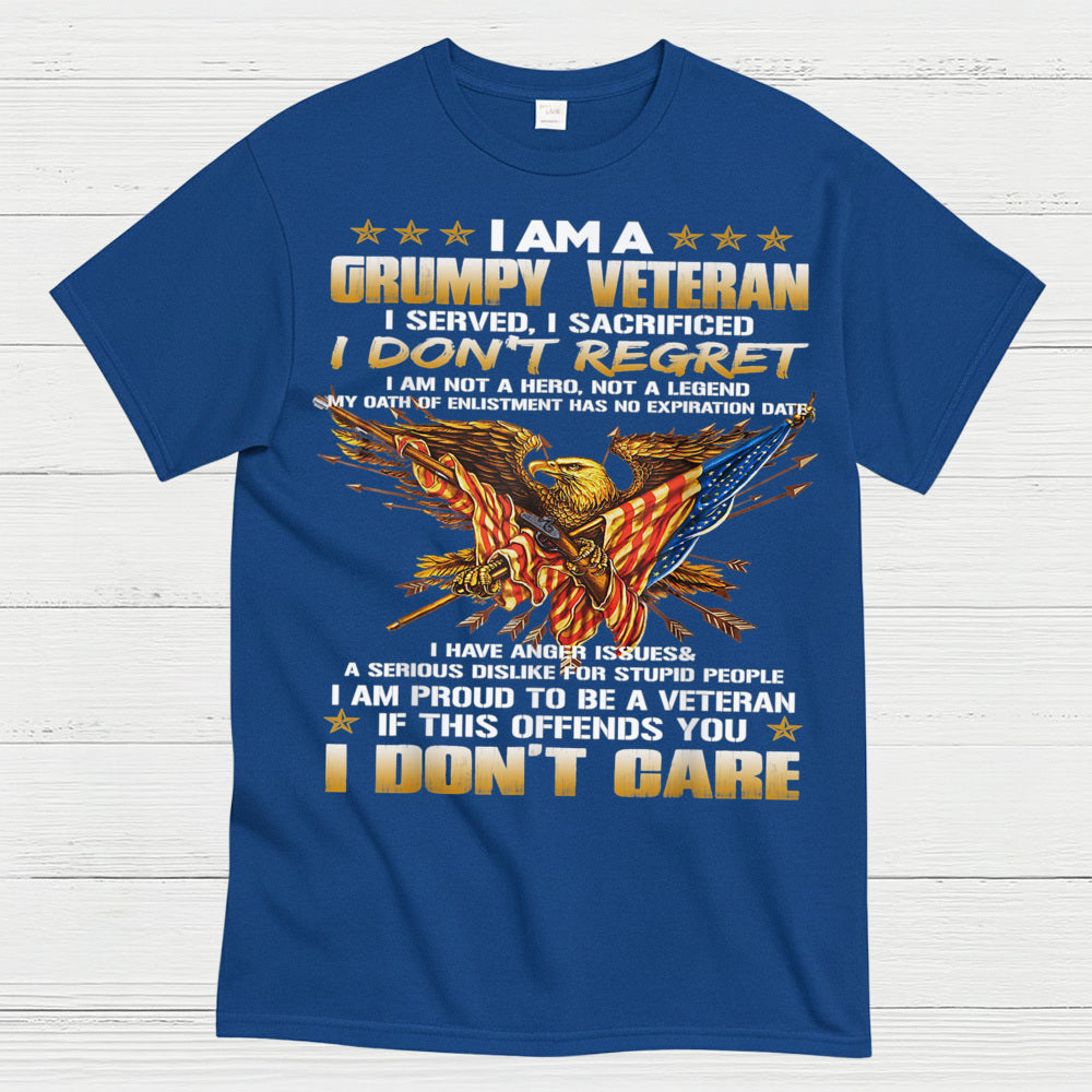 I Am A Grumpy Veteran T-Shirt | Proud Angry Veteran Eagle Tee | Softly ...